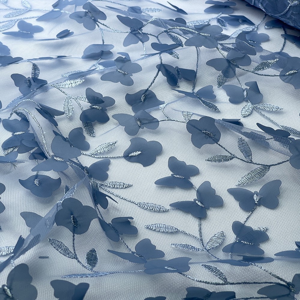 Tecido Tule Borboleta Bordado 1,30 De Largura | Shopee Brasil