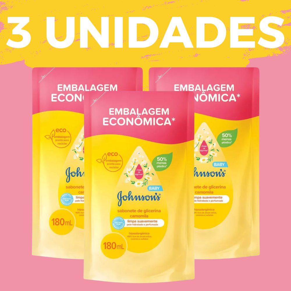 Refil Sabonete Líquido Glicerina Camomila Johnsons Baby 180ml | Shopee ...
