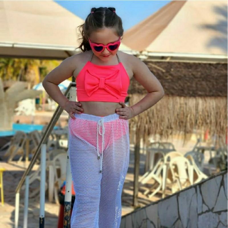 Biquini Infantil Kit Praia Menina Com Saída Moda Praia Piscina | Shopee ...