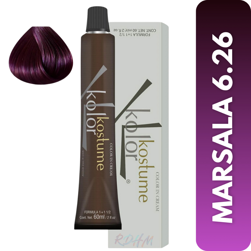 Kostume Kolor Marsala 6.26 Coloração Tinta para cabelo 60ml | Shopee Brasil