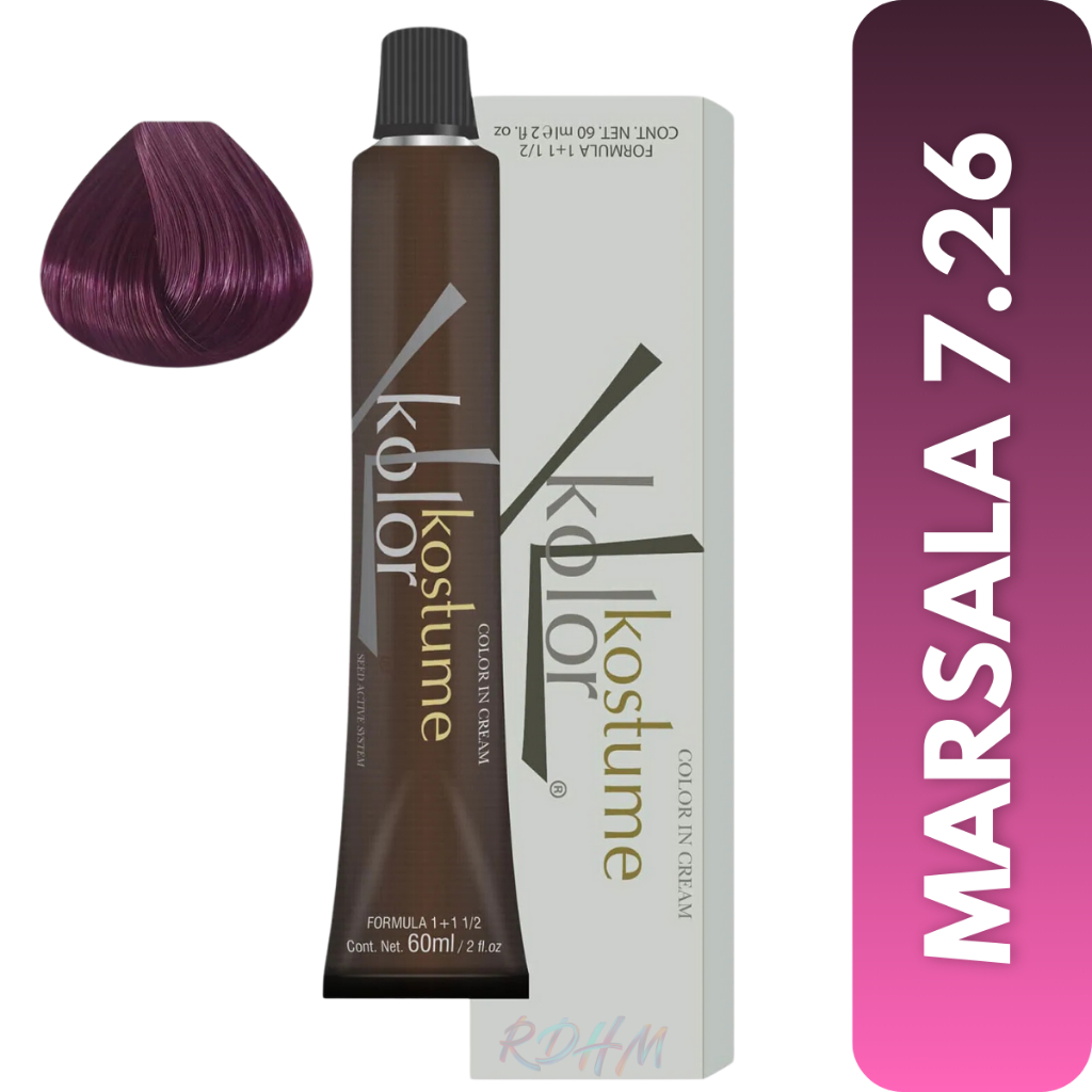 Kostume Kolor Marsala 7.26 Coloração Tinta para cabelo 60ml | Shopee Brasil