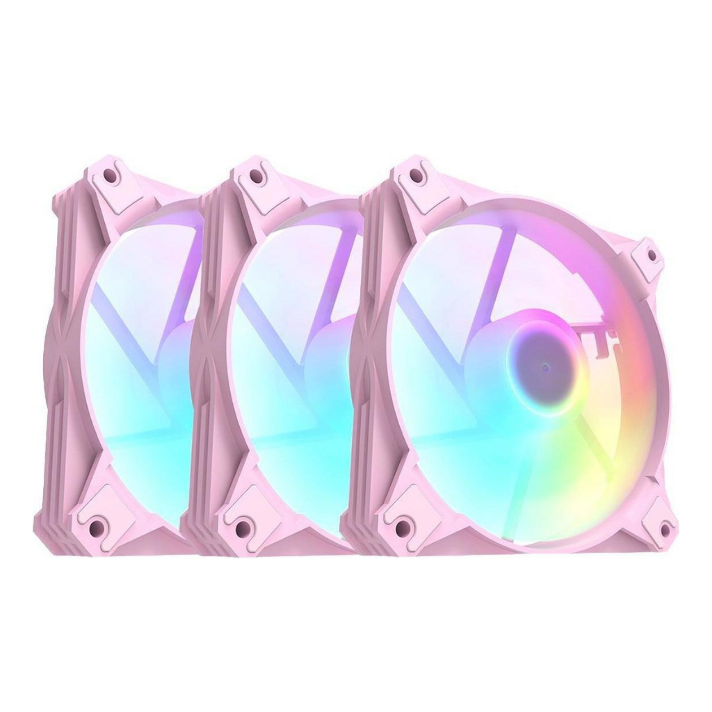 Kit 3 Cooler Fan Rosa Pink | Led Argb | Gabinete 120mm 12cm ...