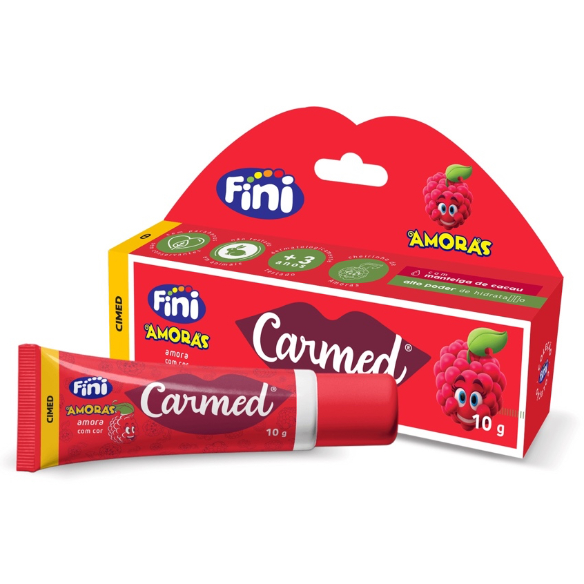 Kit Hidratante Labial Carmed Fini 3 Sabores: Minhoca, Amora e Amora Intensa 10g cada CIMED ...