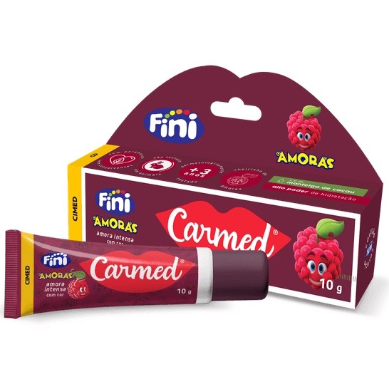 Kit Hidratante Labial Carmed Fini 3 Sabores: Minhoca, Amora e Amora Intensa 10g cada CIMED ...
