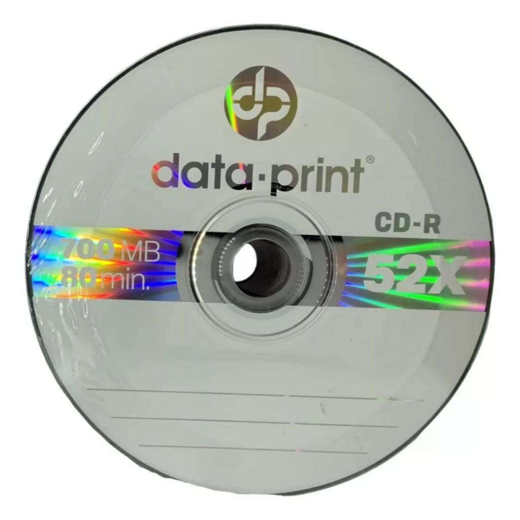 50 Unidades Cd-r Data Print Com Logo 52x 700mb 80 Minutos | Shopee Brasil