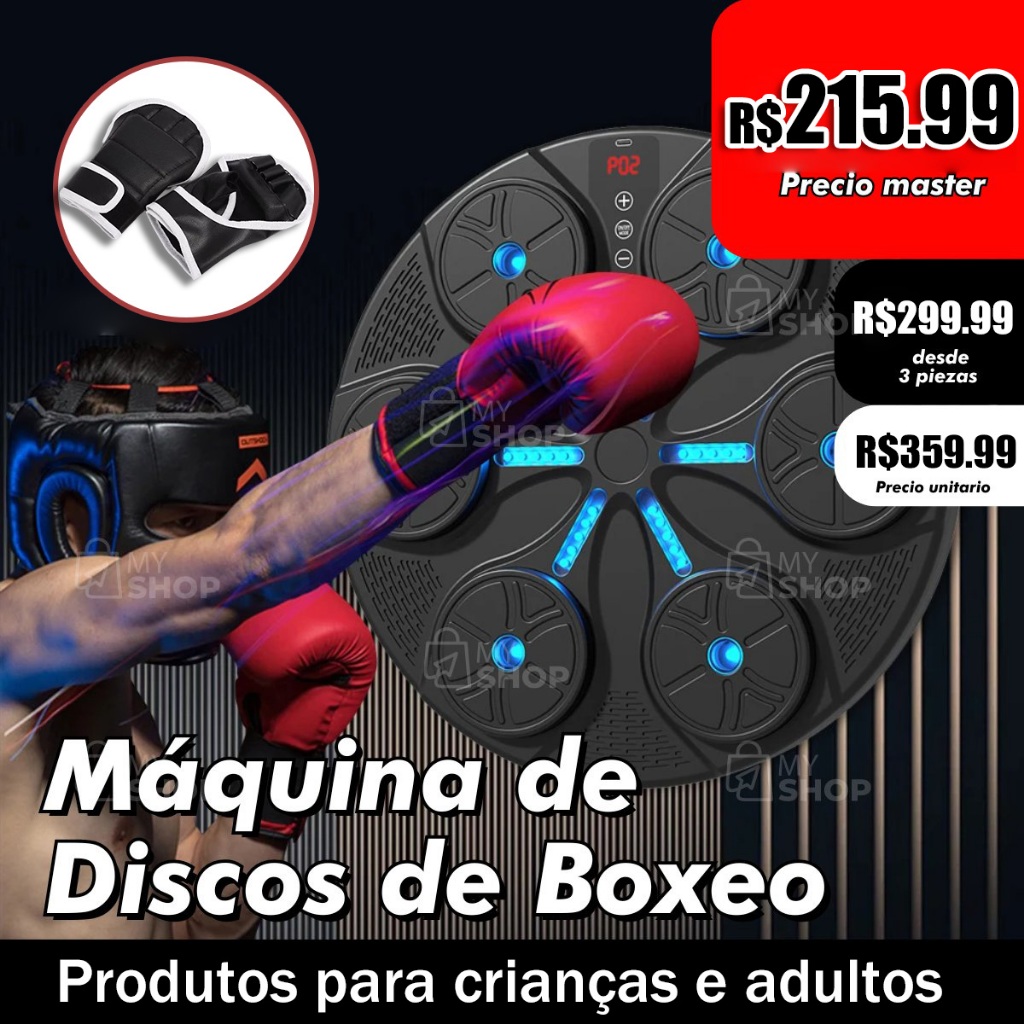 Máquina De Boxe Inteligente Com Led E Com Luva | Shopee Brasil