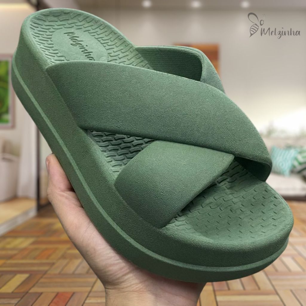 Chinelo Flat Puff Plataforma Nuvem Confortável Macio Lançamento ...