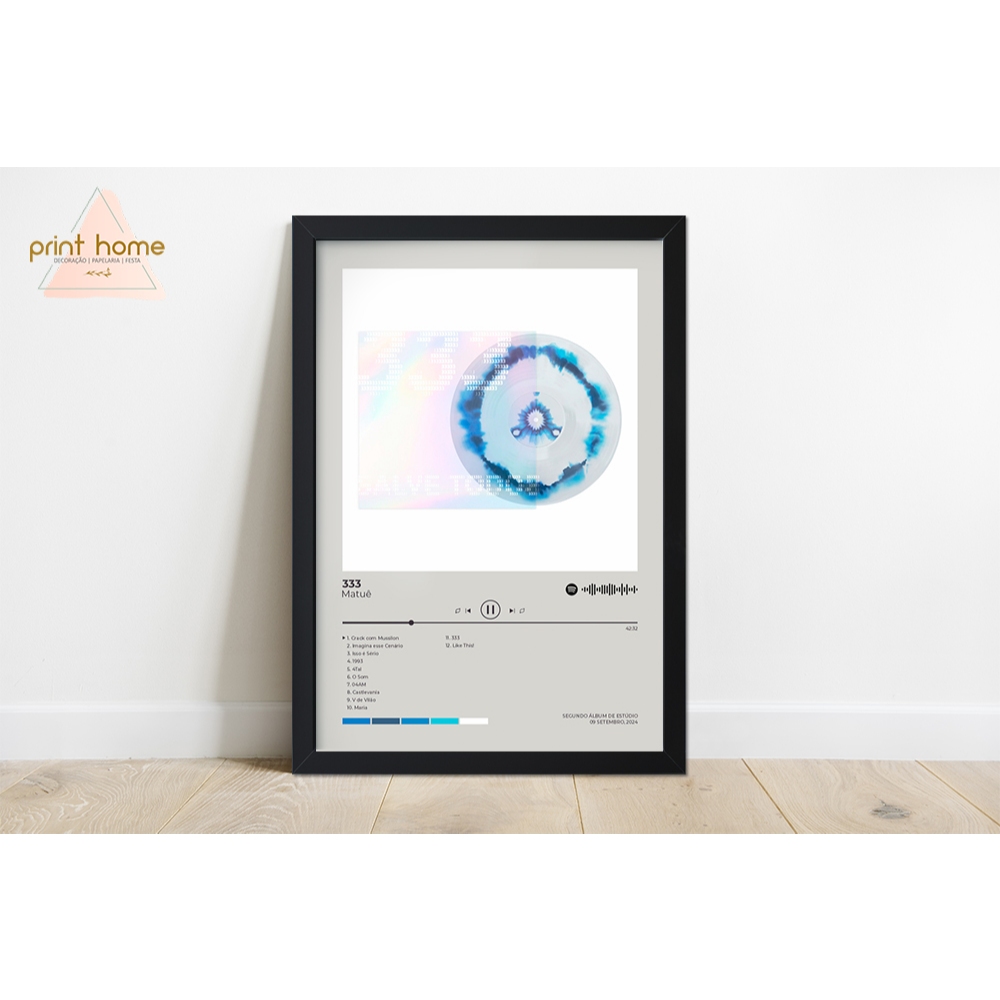 Quadro Moldura Spotify Álbum Matuê 333 | Shopee Brasil