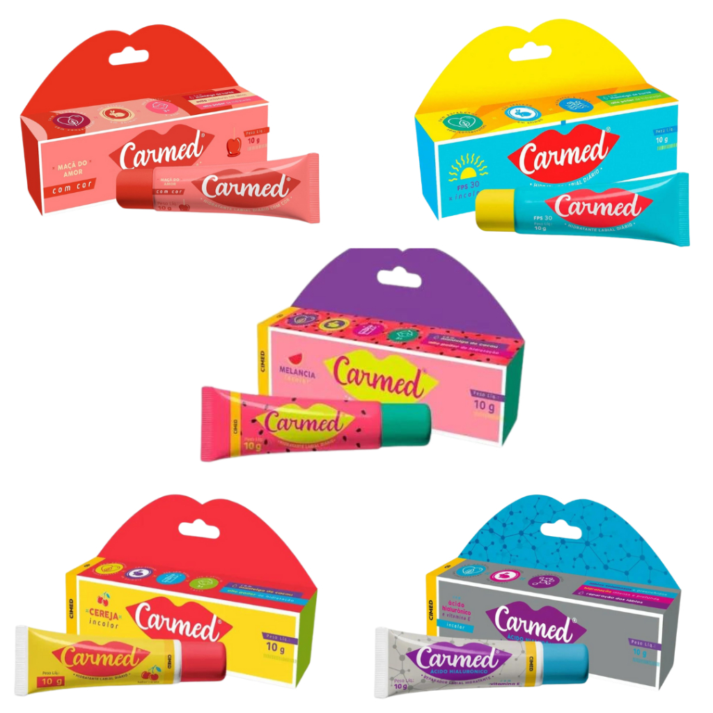 Kit Completo c/ 10 Unidades - Carmed Hidratante Labial 10g cada - Cimed ...
