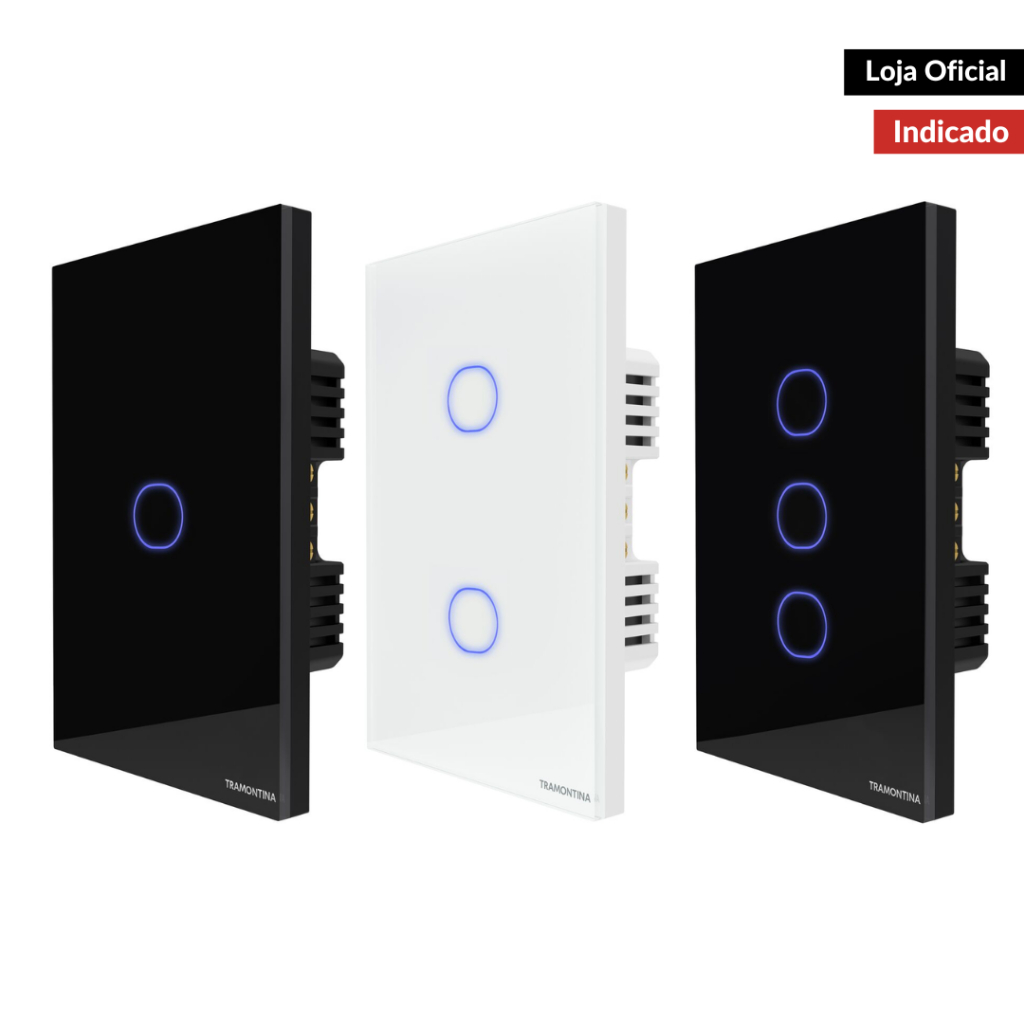 Interruptor Inteligente Smart Touch Tramontina 1 2 3 Canal Wifi Branco ...