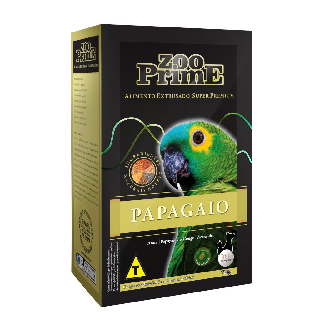 Ração Zoo Prime Para Papagaio Extrusado Natural - 700g | Shopee Brasil