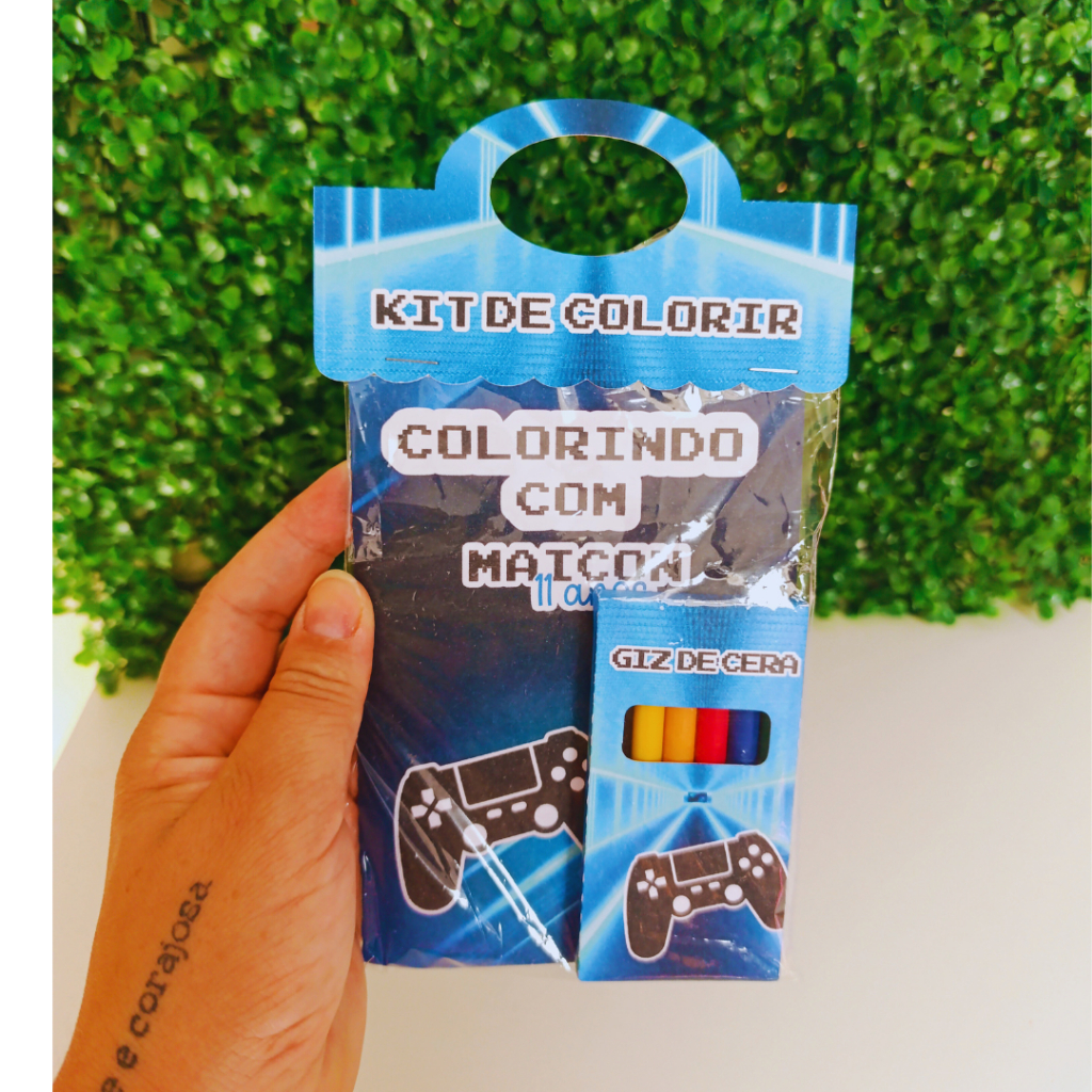 Kit de Colorir Giz de Cera Video Game Personalizado | Revistinha ...