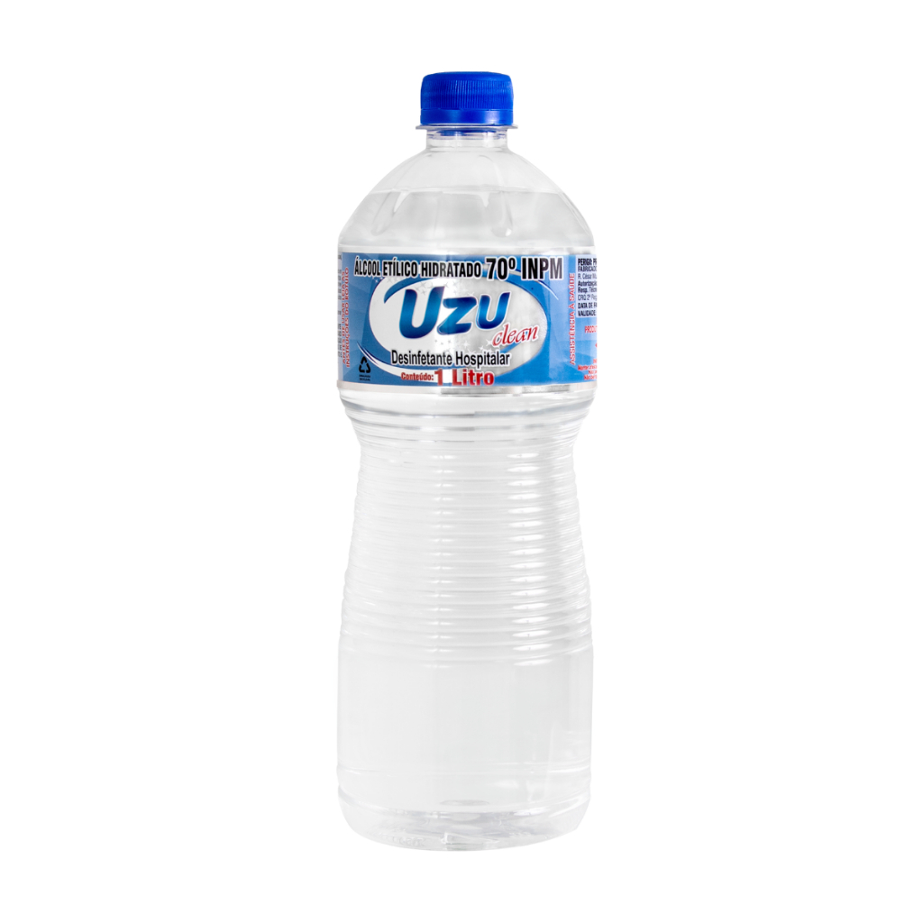3 Alcool 70° Uzu Clean 1 Litro | Shopee Brasil