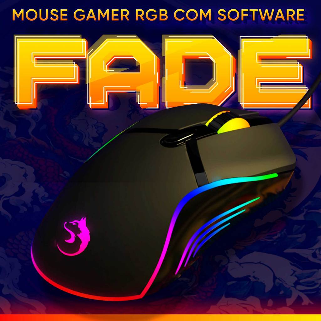 Mouse RGB Gamer Sensor Profissional 8000DPI Ajustável 7 Botões ...