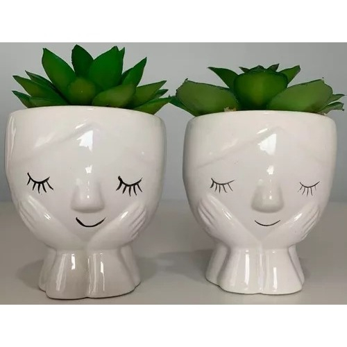 Vaso Decorativo Bonequinha Bob Variadas Bonequinho Face Rosto com ...
