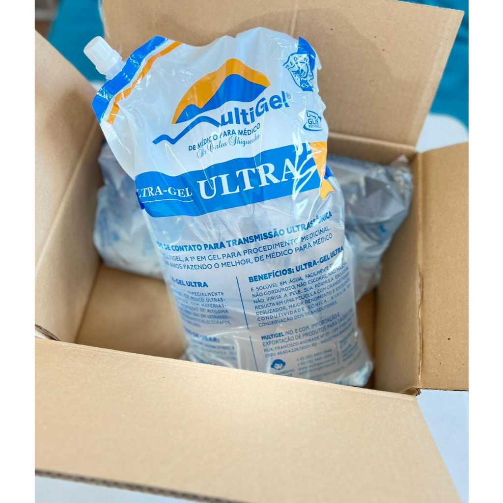 GEL PARA ULTRASSOM CX COM 2 UNIDADES BOLSA 5KG MULTIGEL | Shopee Brasil