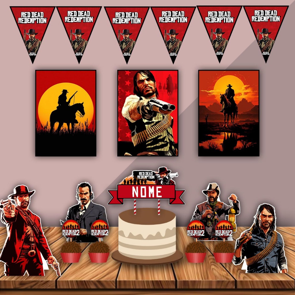 Kit Festa Red Dead Redemption – Decoração Pronta com poster, Topo de ...
