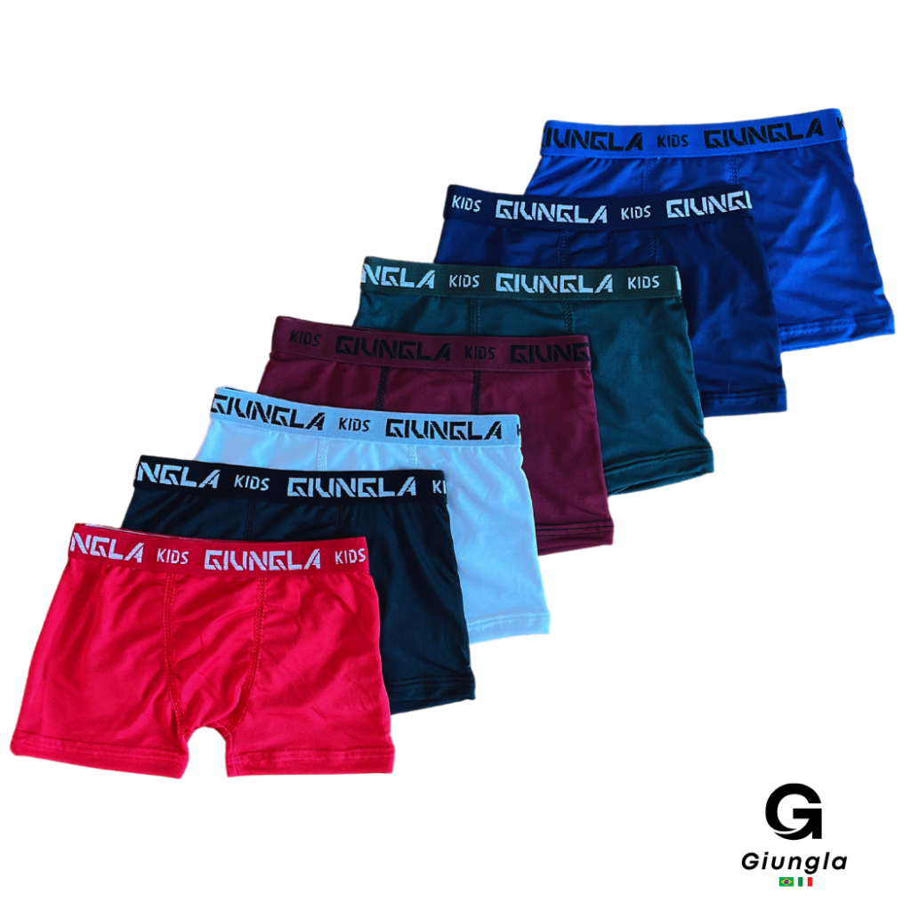 Kit 5 Cuecas Box Infantil Microfibra Cueca Boxer Crianças | Shopee Brasil