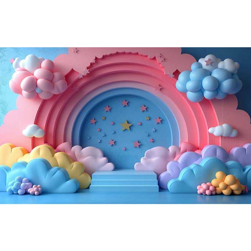 FUNDO FOTOGRÁFICO tecido subl 2,20m (L) x 1,60m (A) INFANTIL BALÃO ARCO ...