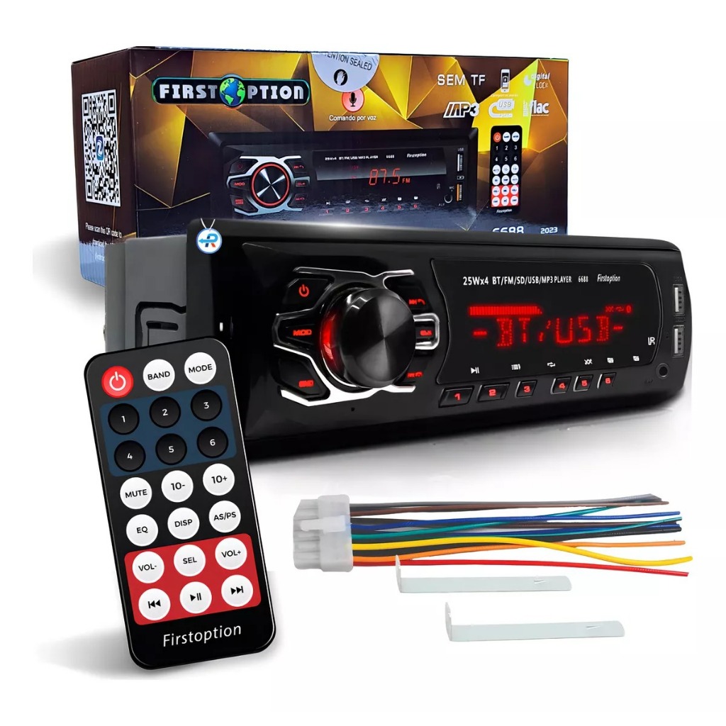 Rádio Som Automotivo Mp3 1 Din Bluetooth 2 USB Rca Auxiliar Carro Universal | Shopee Brasil