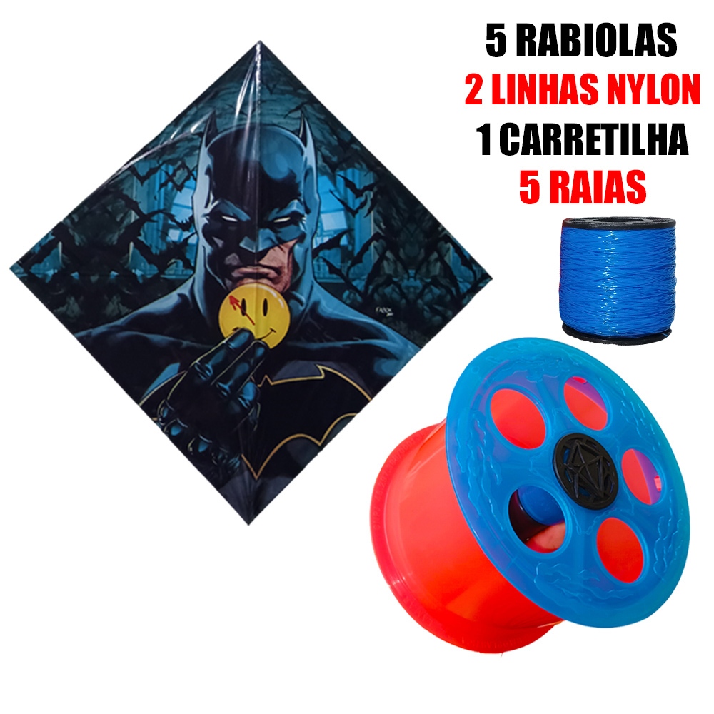 pipa com rabiola pipas kit 5 peixinhos mais carretilha de pipa mais ...