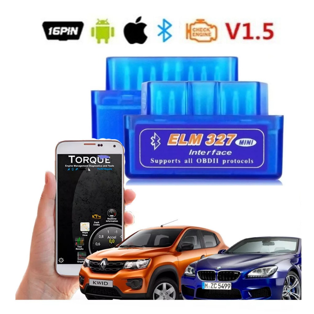 Scanner Automotivo Bluetooth Elm327 V1.5 OBD2 Display Compatibilidade iPhone Ios e Android ...