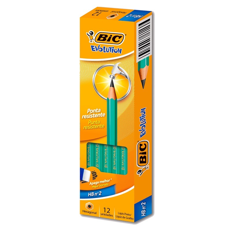 Lápis Preto Hb Bic Evolution Verde Caixa C/12 Unidades | Shopee Brasil