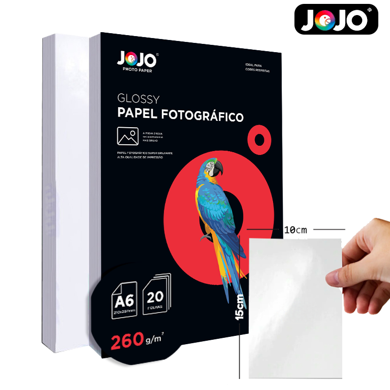 40 Folhas GLOSSY 260g A6 Papel Fotográfico (NÃO ADESIVO) Resistente a Água JOJO BRASIL | Shopee ...