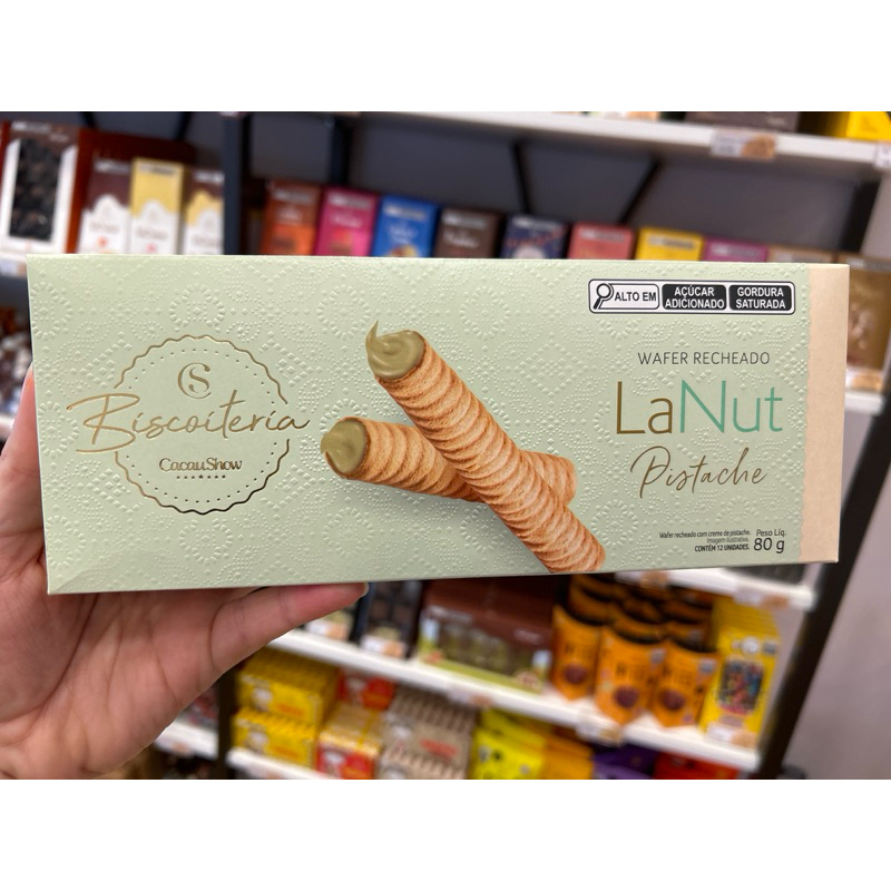 Wafer Pistache LaNut Cacau Show 80g | Shopee Brasil