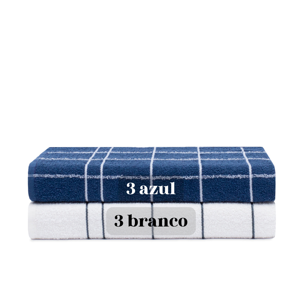 Kit 6 Pano de Prato Grande Copa Atoalhado Felpudo Chef Listrado 100% ...