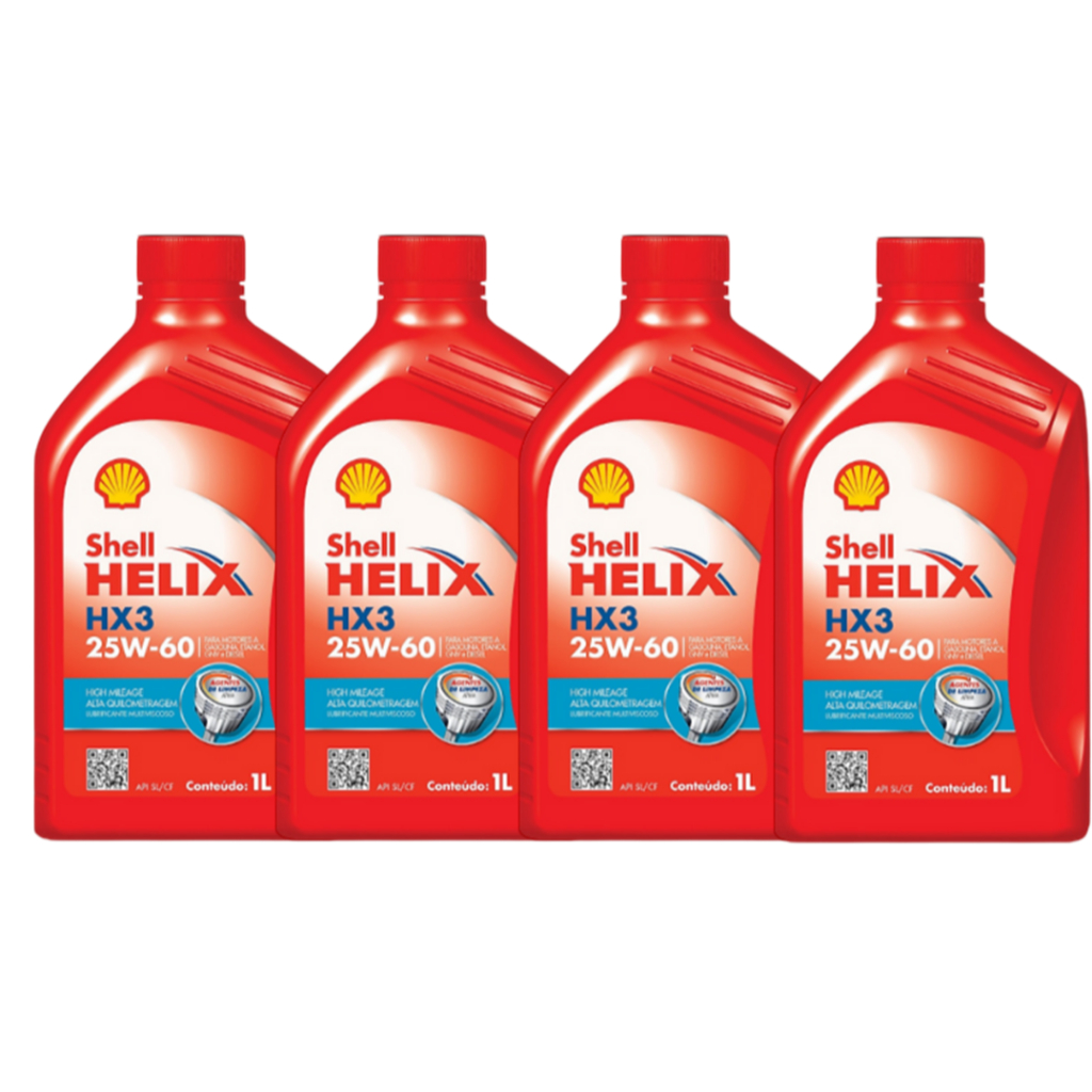 Óleo Para Motor 25w60 Shell Helix Hx3 Alta Quilometragem 4l | Shopee Brasil