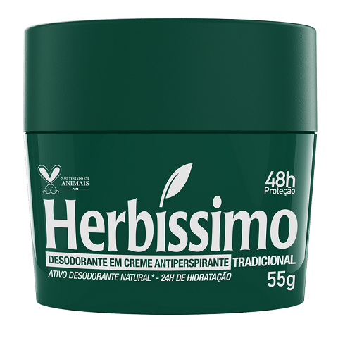 Desodorante Creme Antitranspirante Herbíssimo 55g | Shopee Brasil