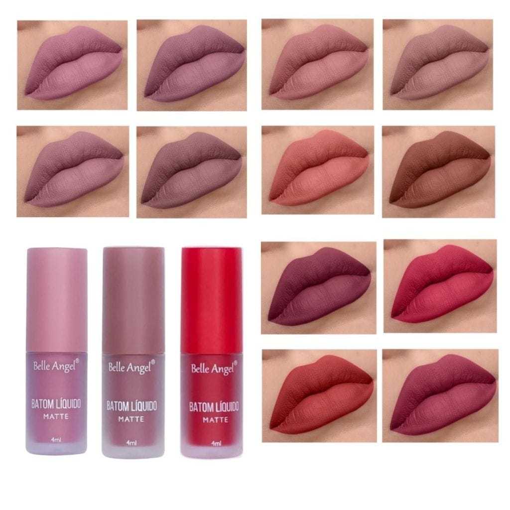 Batom Liquido Matte Belle Angel Alta Pigmentação - ESCOLHA SUA COR ...