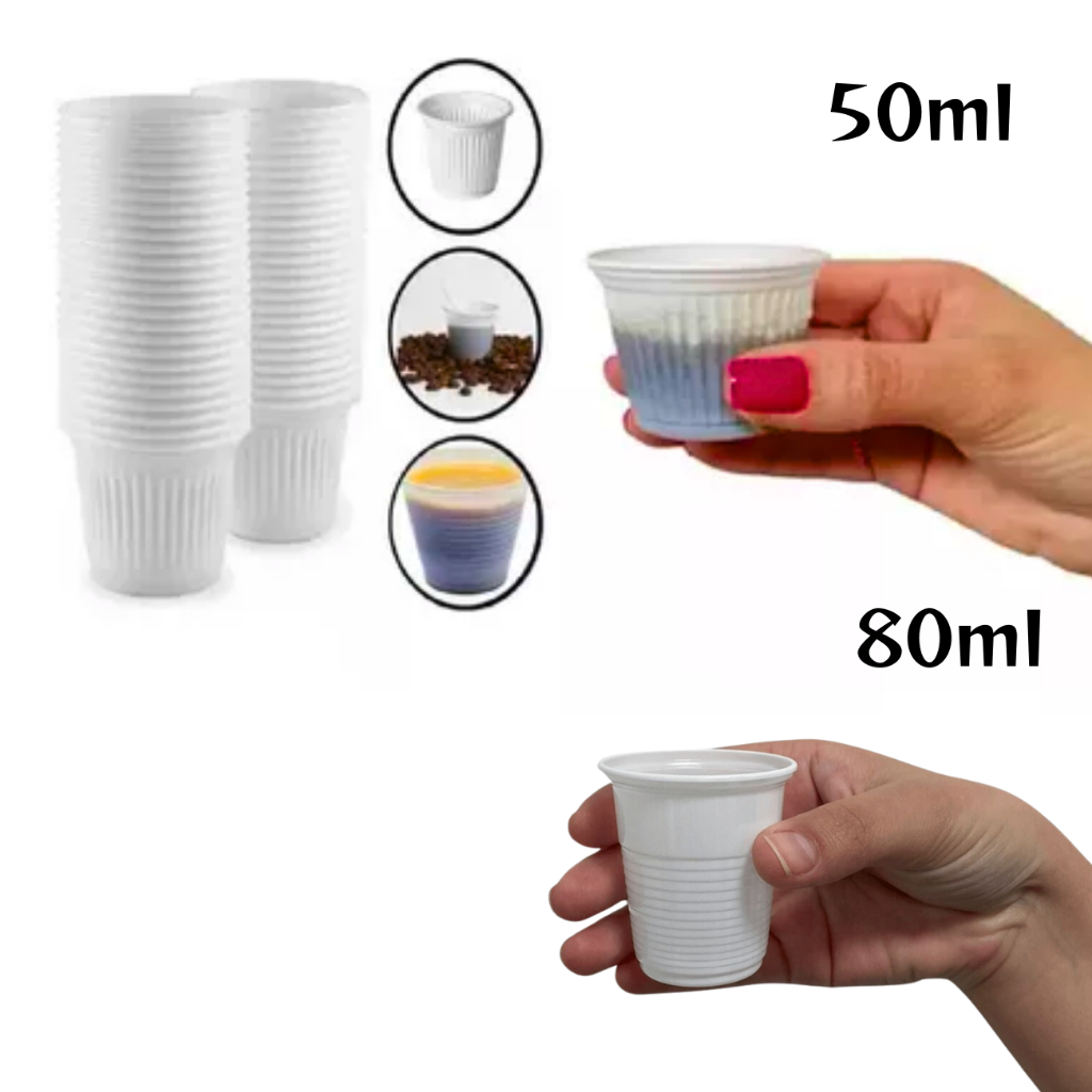 Copo Descartavel de plastico 50ml ou 80ml - Para Bares Delivery Lanchonete Cafe - Cha | Shopee ...
