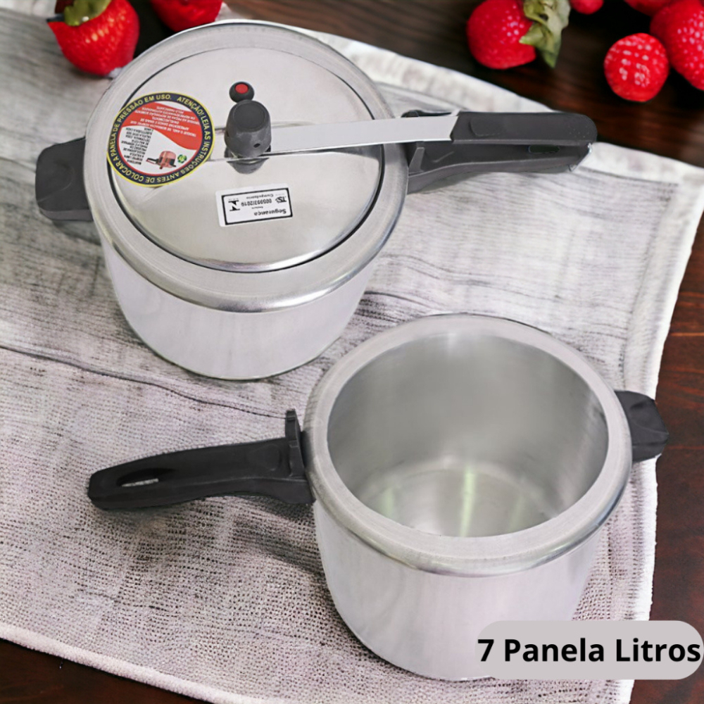 Panela De Pressão Roque Alumínio Polido 7 Litros Cor Polida | Shopee Brasil