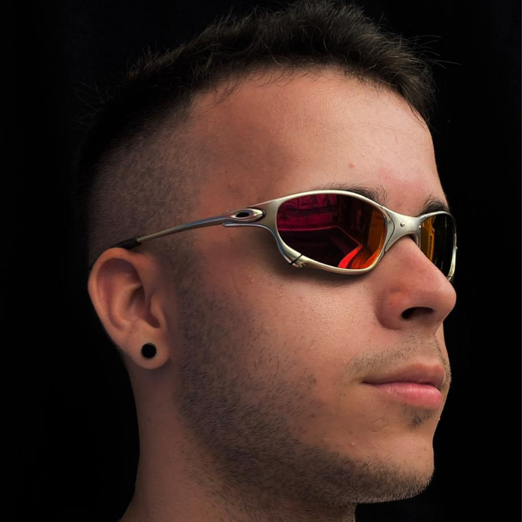 Oculos de Sol Juliet juju plasma Vermelha Polarizado Pinado Lupa ...