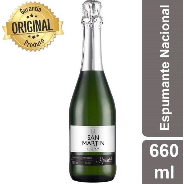 VINHO ESPUMANTE BRANCO MOSCATEL SAN MARTIN - GARRAFA 660ML | Shopee Brasil