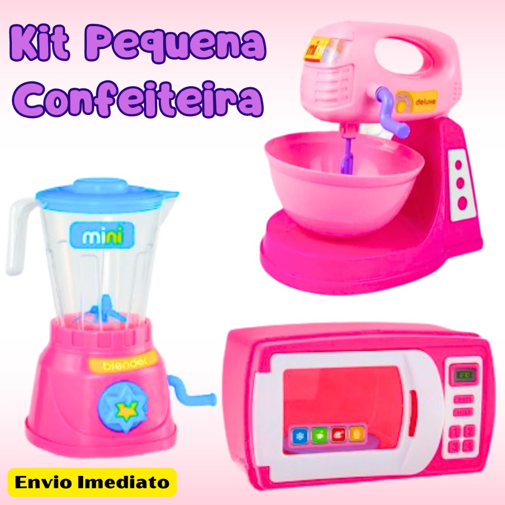 Kit Brinquedos Infantil para Meninas Microondas+ Liquidificador+ ...
