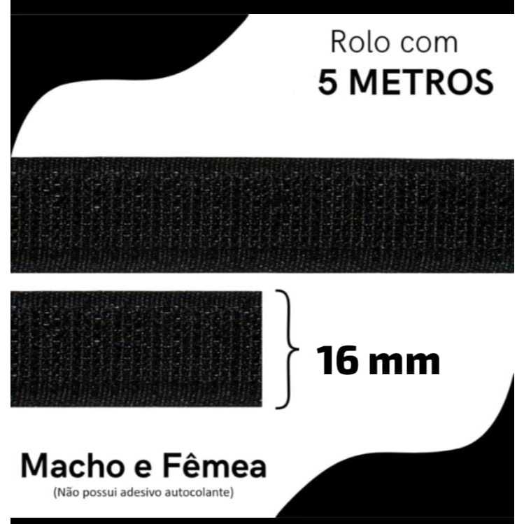 velcro macho e femea, 16 mm preto | Shopee Brasil