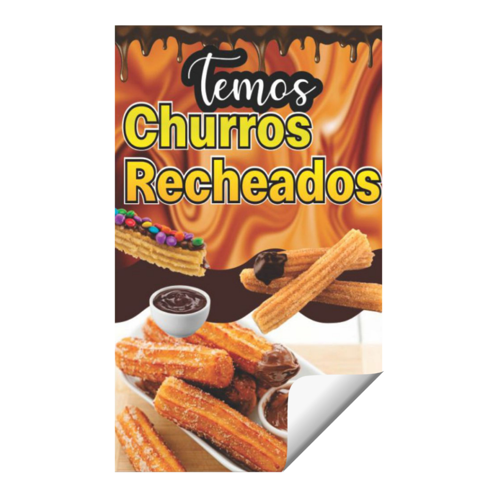 Adesivo/Cartaz pronto tema: Churros (Ades 102) Arte Pronta | Shopee Brasil