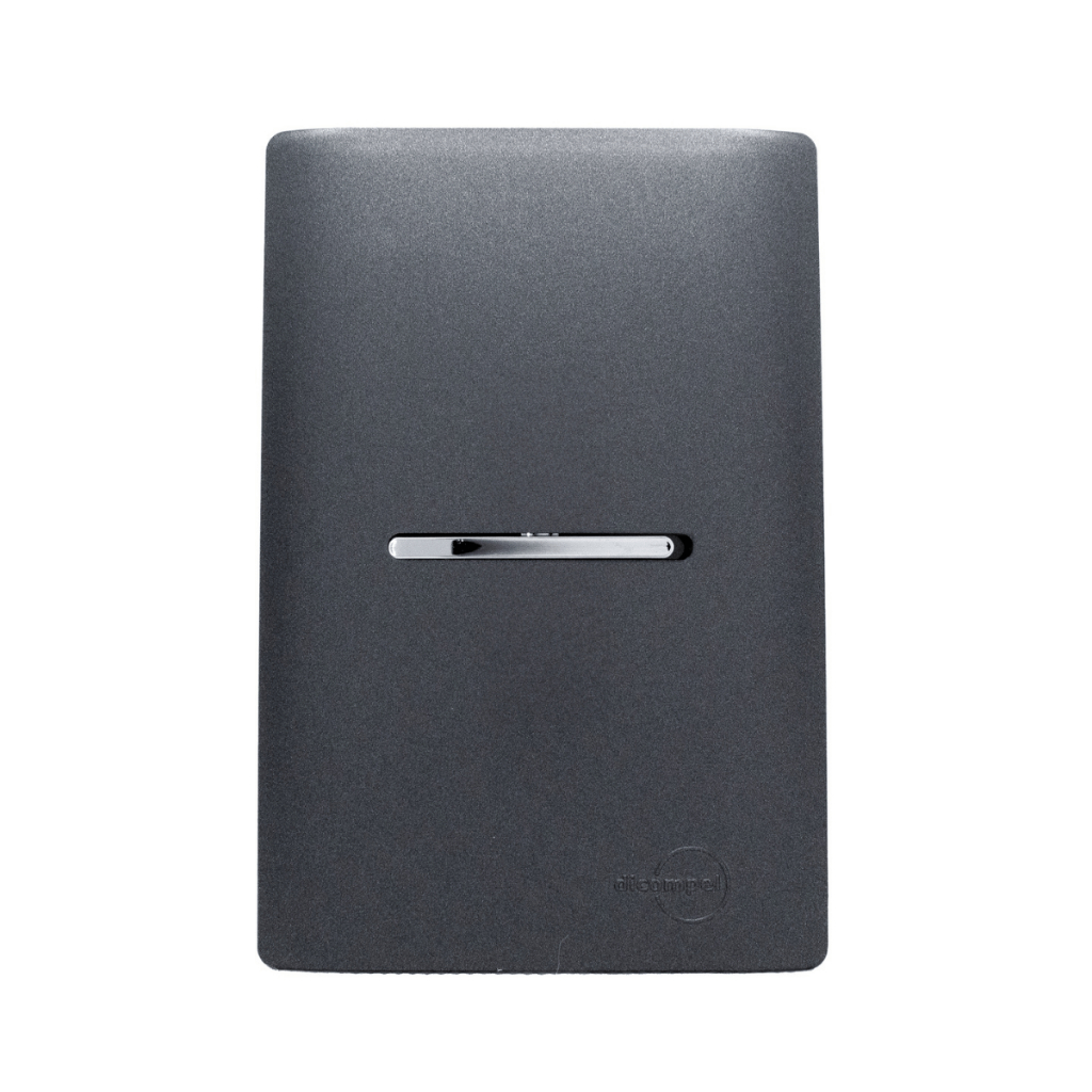 Conjunto de Interruptor Simples/Paralelo Luxuoso Novara Dicompel Preto Grafite Com Cromado ...