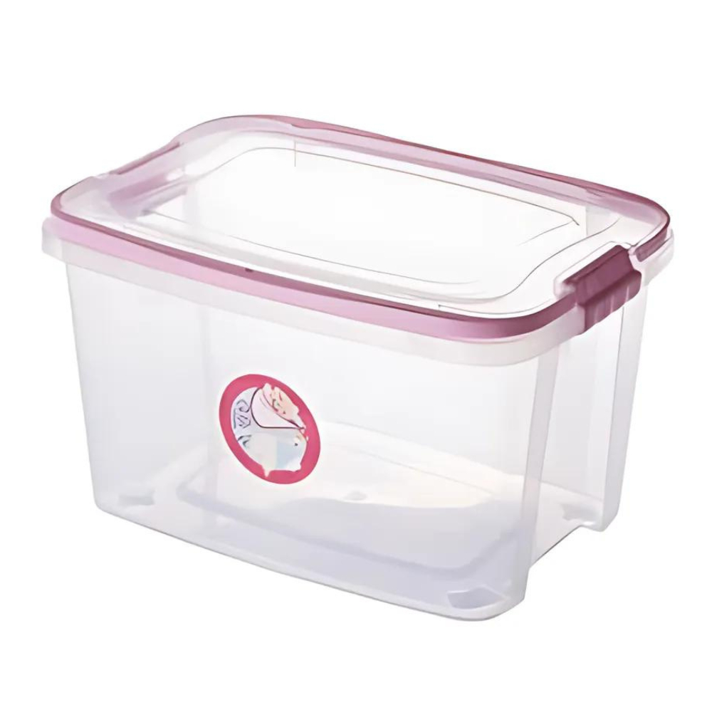 Caixa Organizadora Gran Box Alta com Alça e Trava Plasútil 6,2L Rosa ...