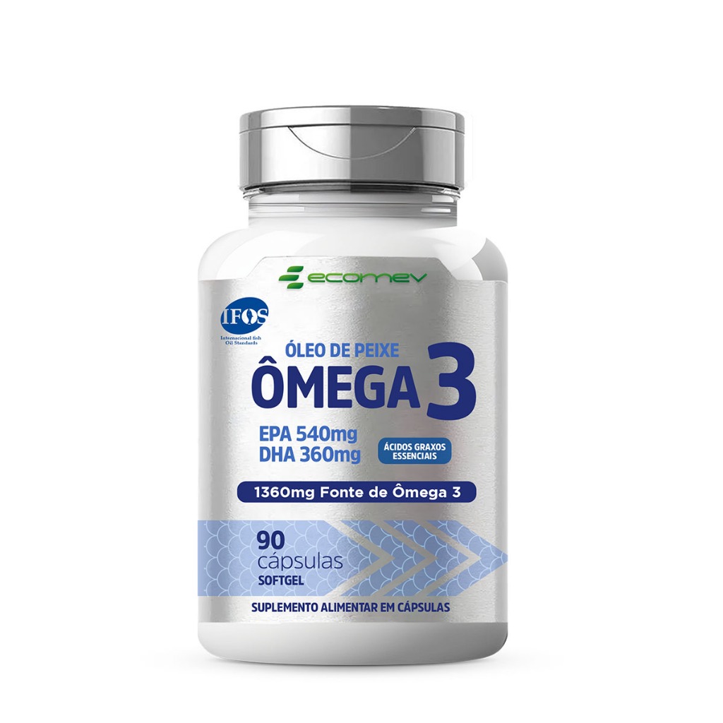 Omega 3 1360mg Epa Dha Selo Qualidade Ifos 100% Puro 90Cáps Com Laudo ...
