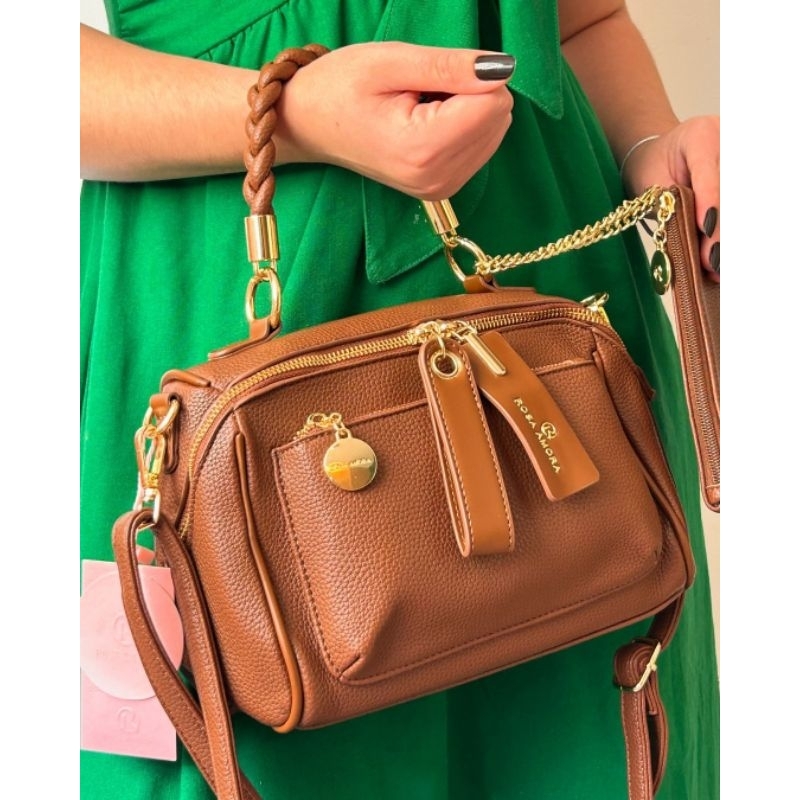 Bolsa Feminina Rosa Amora Original Transversal + Nécessaire Lançamento ...
