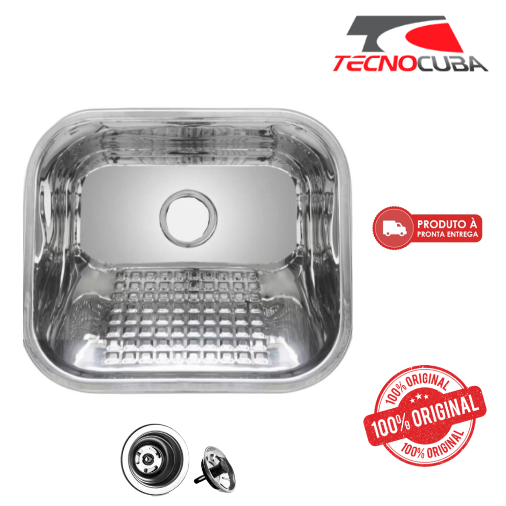 Tanque Inox 40x34 Square - Sobrepor E Embutir Valvula/Sifão | Shopee Brasil