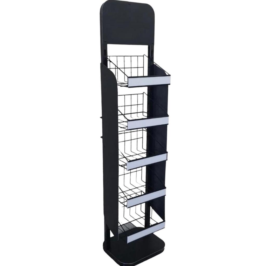Display Expositor Com 5 Cestos E Testeira Para Comércio | Shopee Brasil