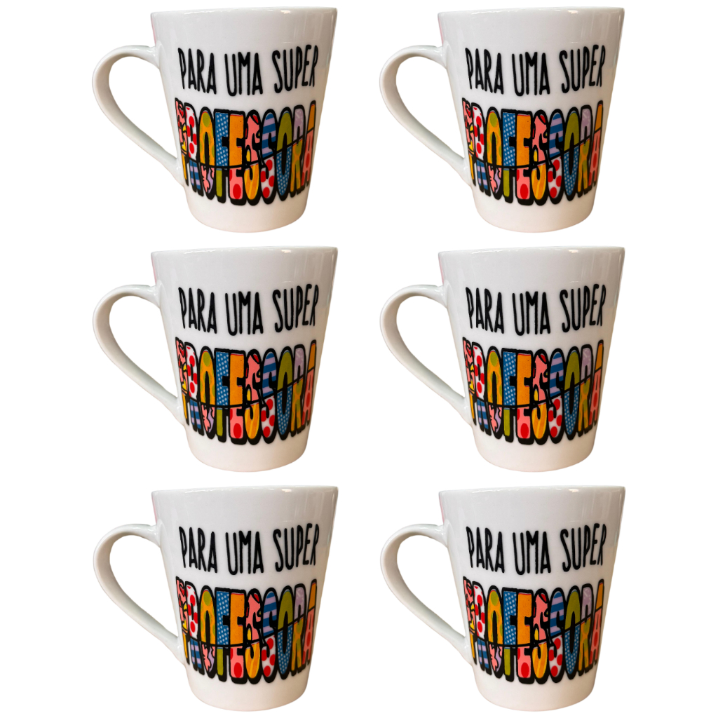 Kit 6 Canecas de Porcelana tema Professor 300 ML | Shopee Brasil