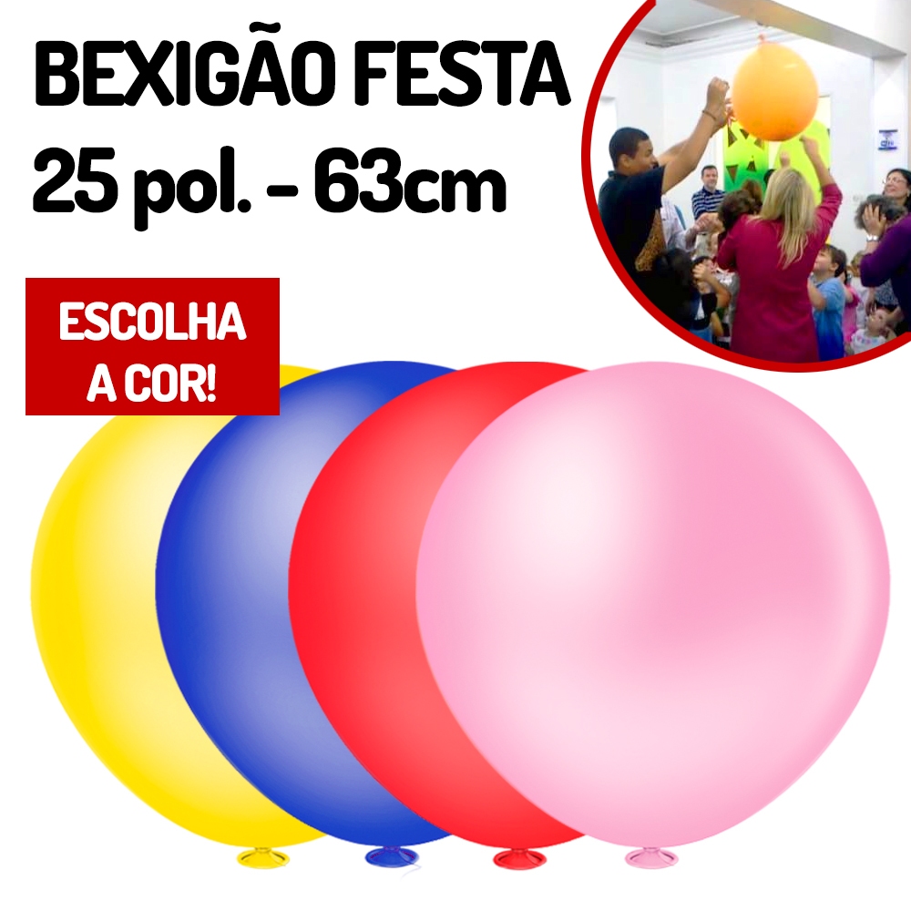Big Balão Bexiga Bexigão 25 polegadas 63cm Escolha a cor | Shopee Brasil