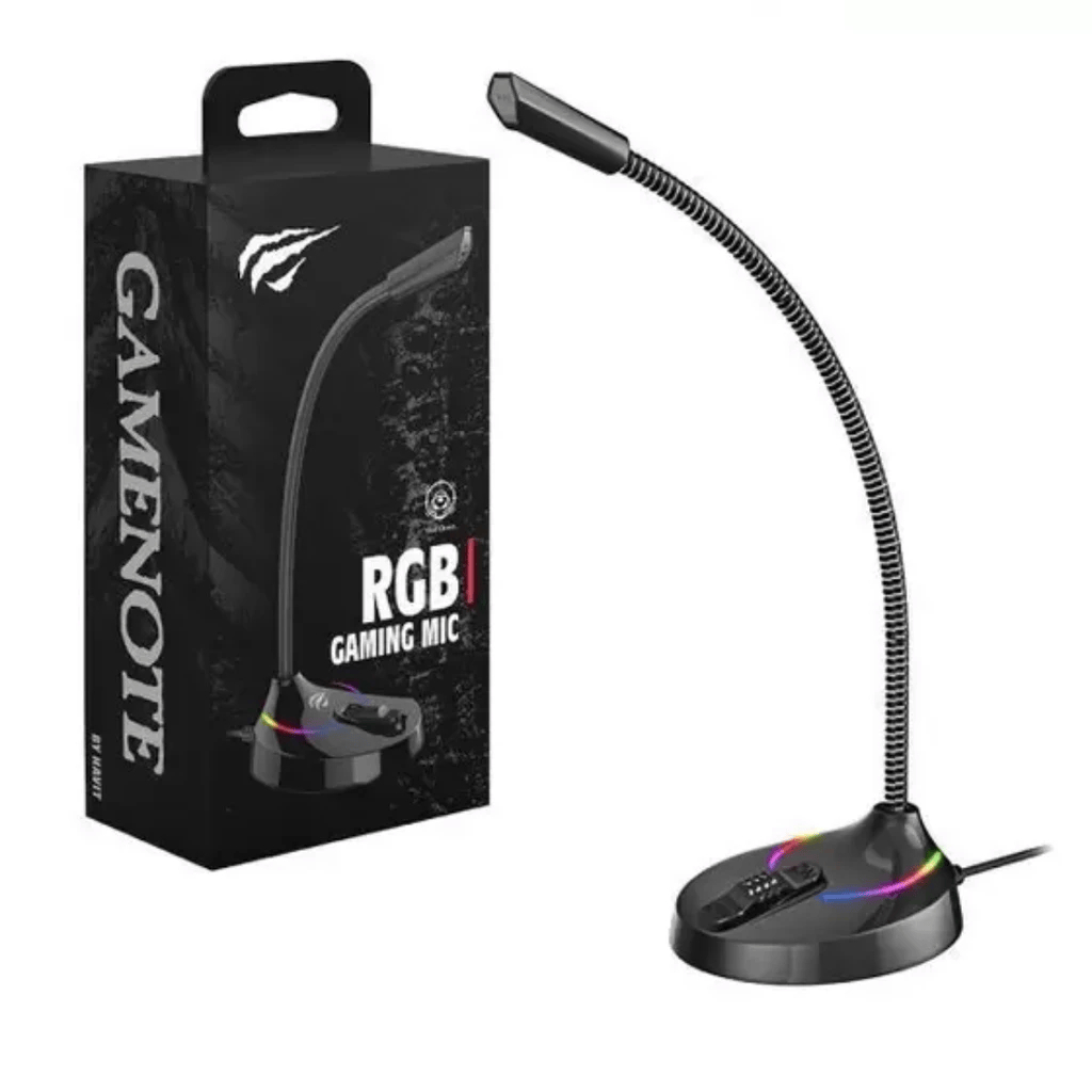 Microfone RGB Gaming Mic GAMENOTE by Havit GK55 | Shopee Brasil