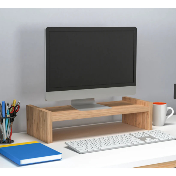 Suporte para monitor madeira noce oro base notebook ergonômico para ...